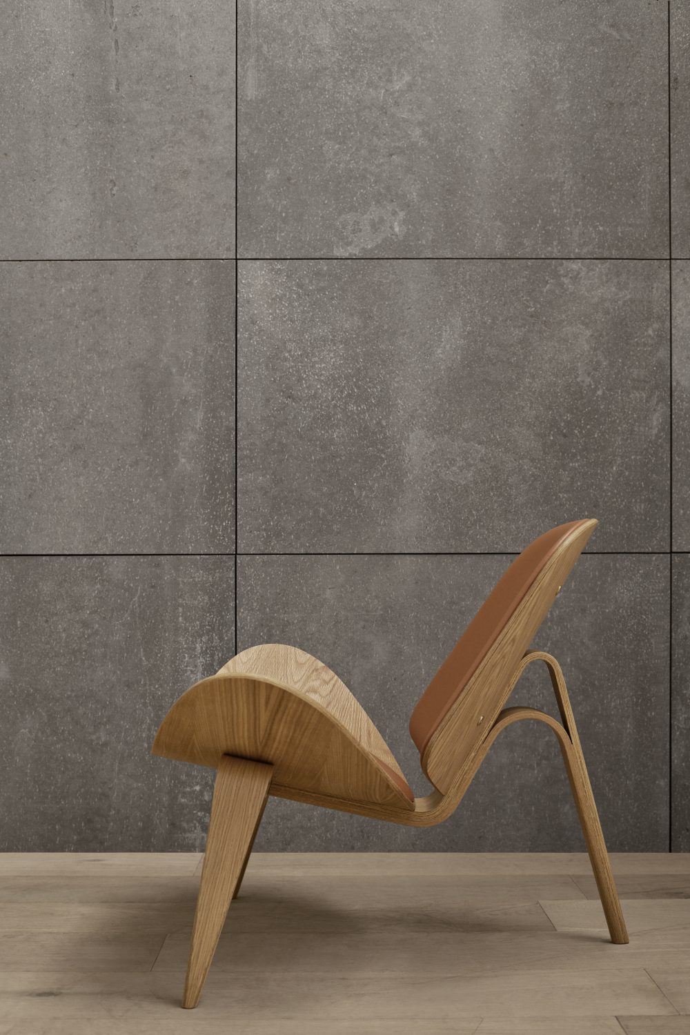 Skalstolen CH07 Hans J. Wegner af finér med polstring carl hansen ...