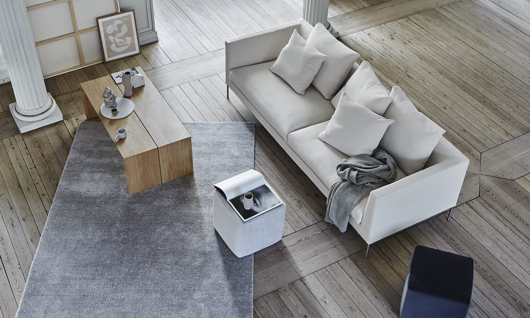 Sofa Ra Jens Juul Eilersen klassisk model stålben løse puder - Indbo Møbler